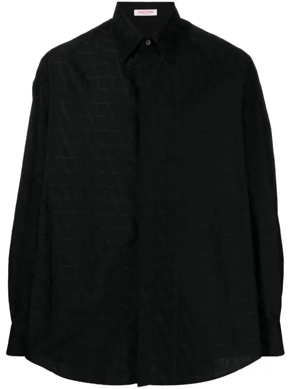 Valentino Garavani Toile Iconographe-print Poplin Shirt - Black