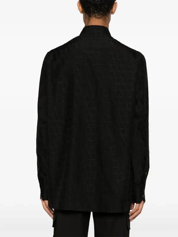 Valentino Garavani Toile Iconographe-print Poplin Shirt - Black