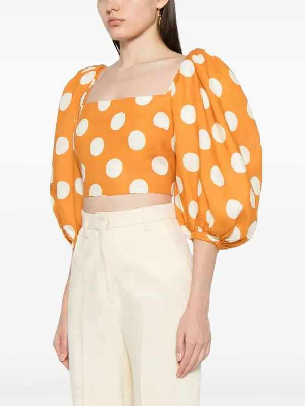 CALA DE LA CRUZ Sami Polka Dot Blouse
