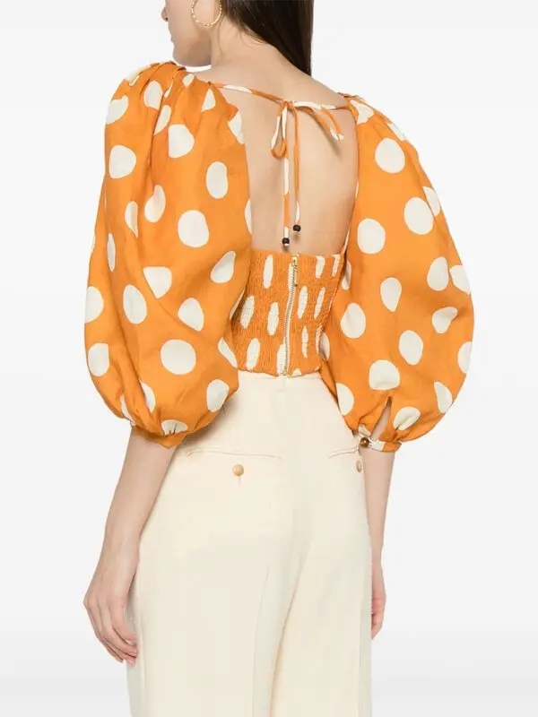 CALA DE LA CRUZ Sami Polka Dot Blouse