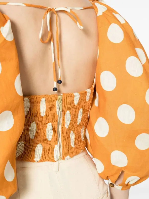 CALA DE LA CRUZ Sami Polka Dot Blouse