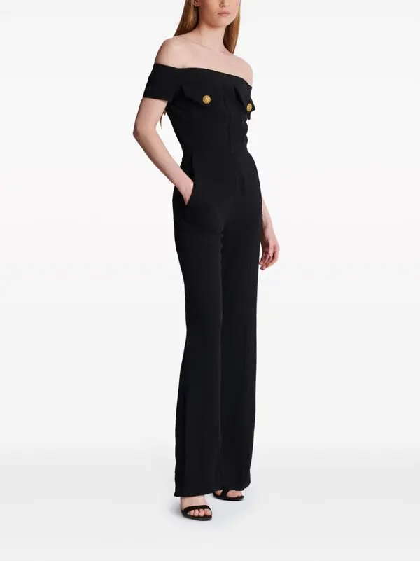 Balmain Off-shoulder Flared Jumpsuit