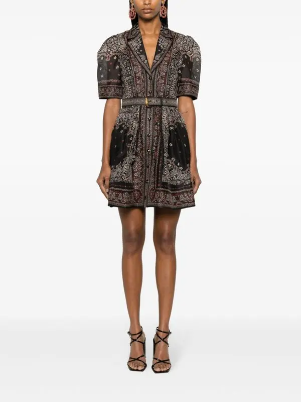 Zimmermann Bandana Print Puff Sleeve Mini Dress