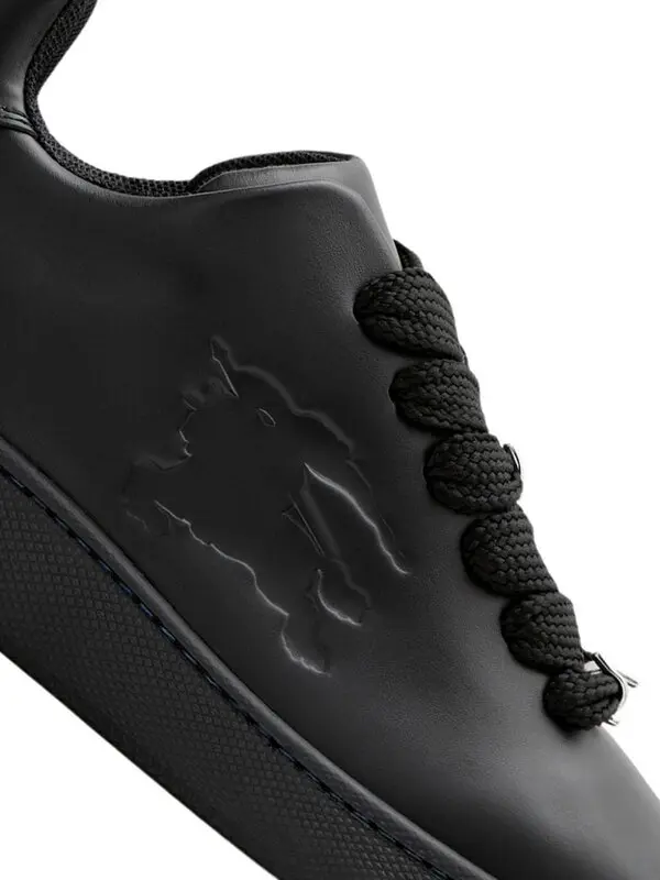 Burberry Logo-embossed Leather Sneakers - Black