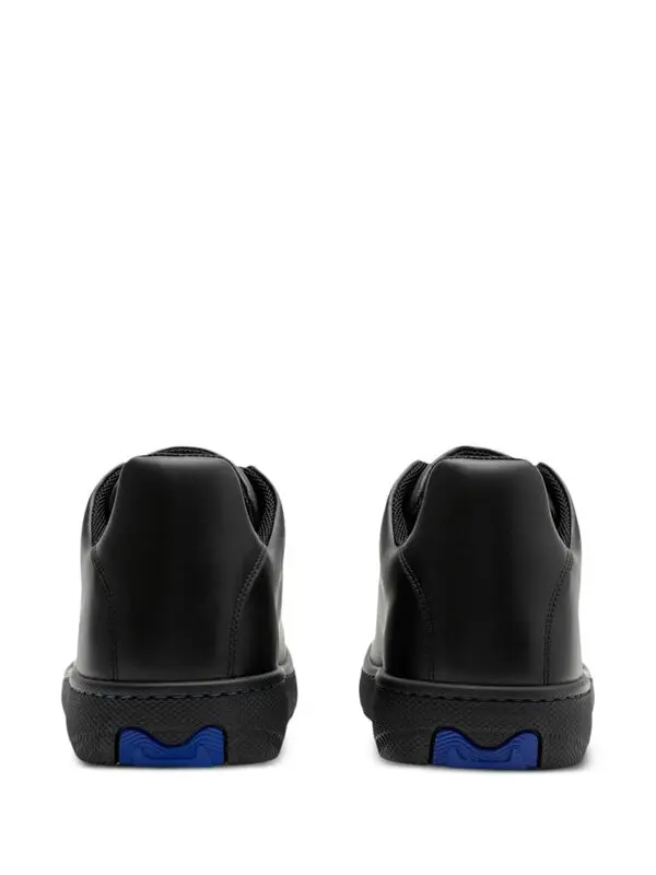 Burberry Logo-embossed Leather Sneakers - Black