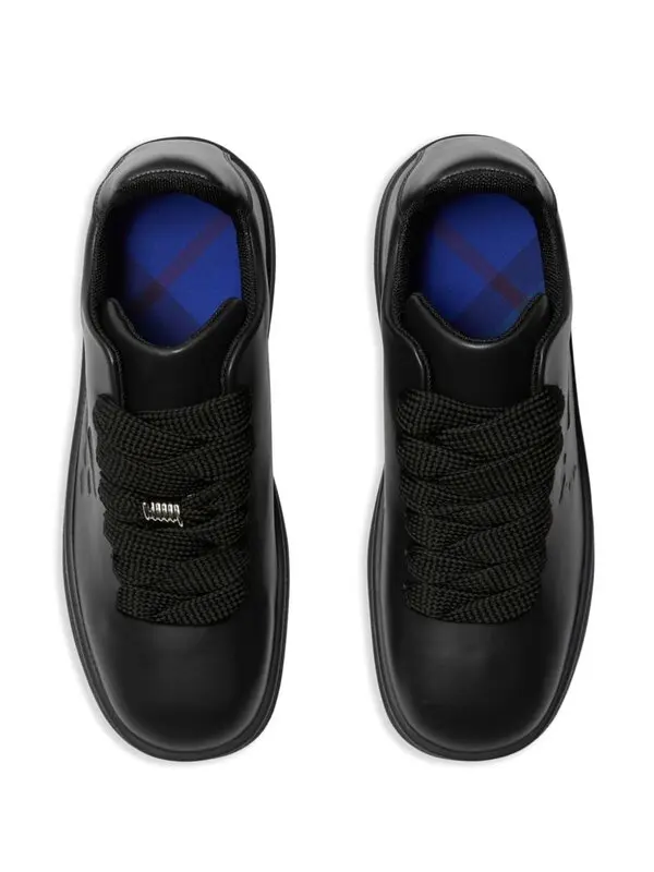 Burberry Logo-embossed Leather Sneakers - Black