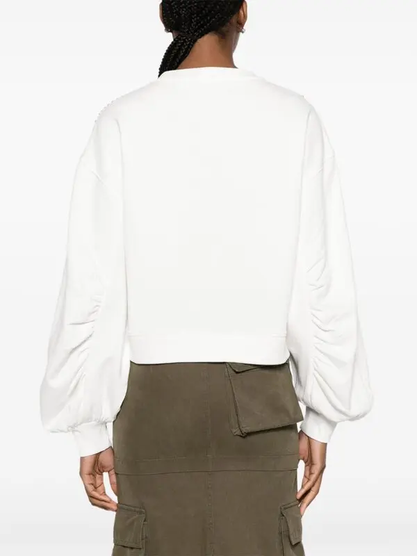 Pinko Logo-print Crystal-embellished Sweatshirt