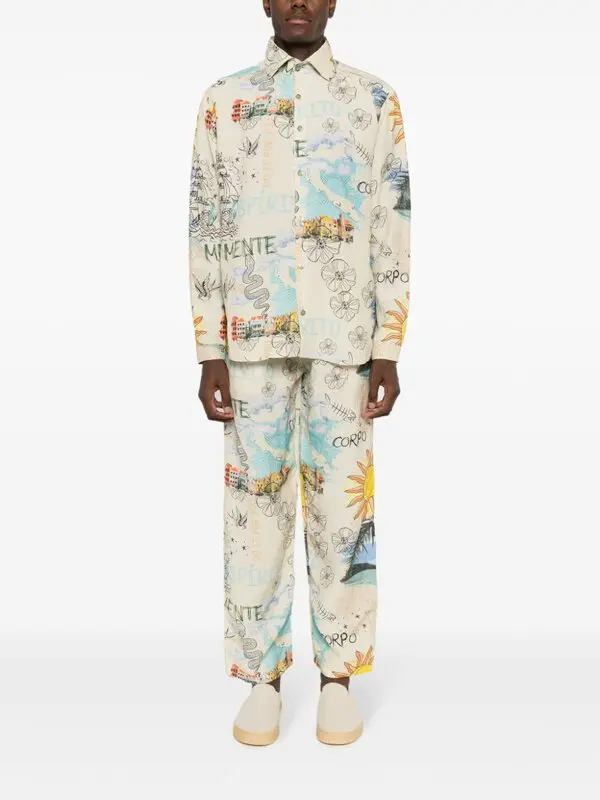 AMIR SLAMA Graphic-print Button-up Shirt
