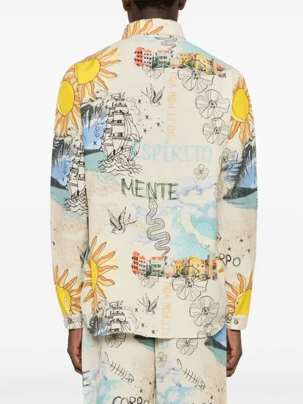 AMIR SLAMA Graphic-print Button-up Shirt