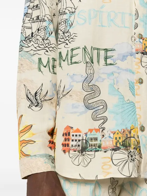 AMIR SLAMA Graphic-print Button-up Shirt