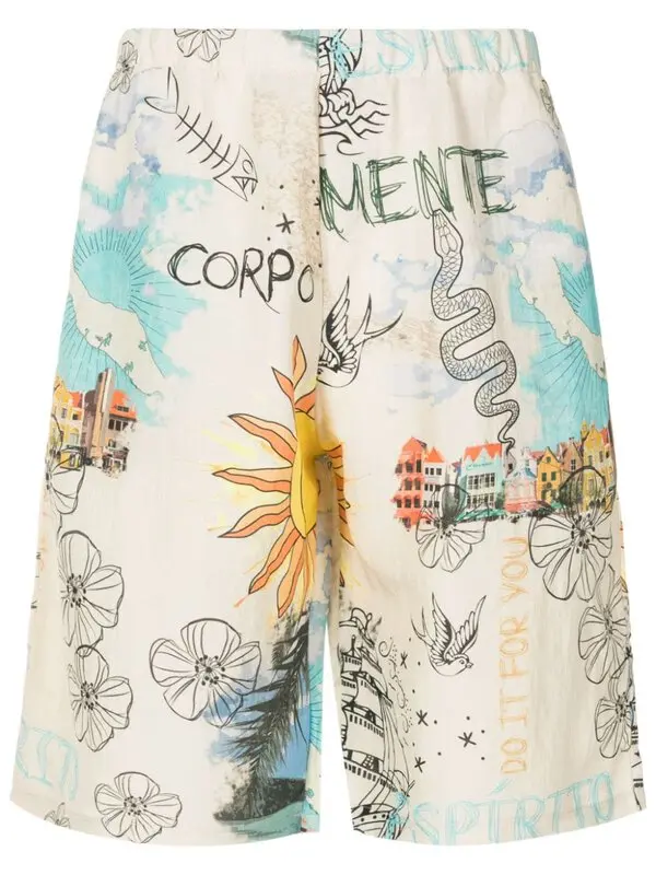 AMIR SLAMA Graphic-print Shorts