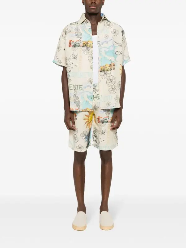 AMIR SLAMA Graphic-print Shorts