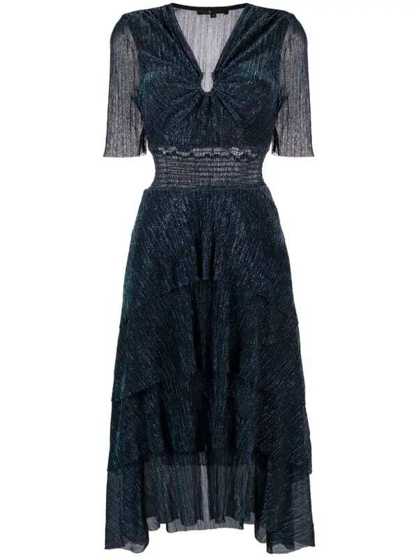 Maje Layered Fine-ribbed Maxi Dress