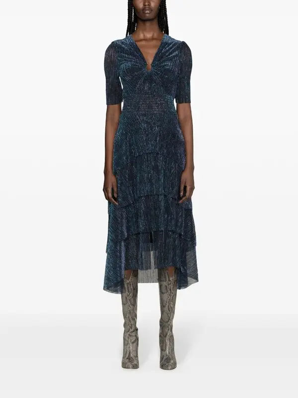 Maje Layered Fine-ribbed Maxi Dress