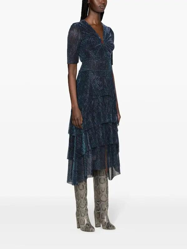 Maje Layered Fine-ribbed Maxi Dress