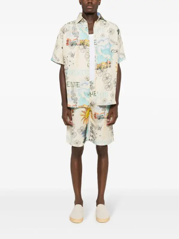 AMIR SLAMA Graphic-print Button-up Shirt