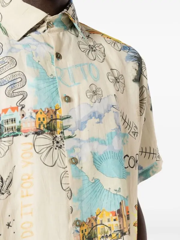AMIR SLAMA Graphic-print Button-up Shirt