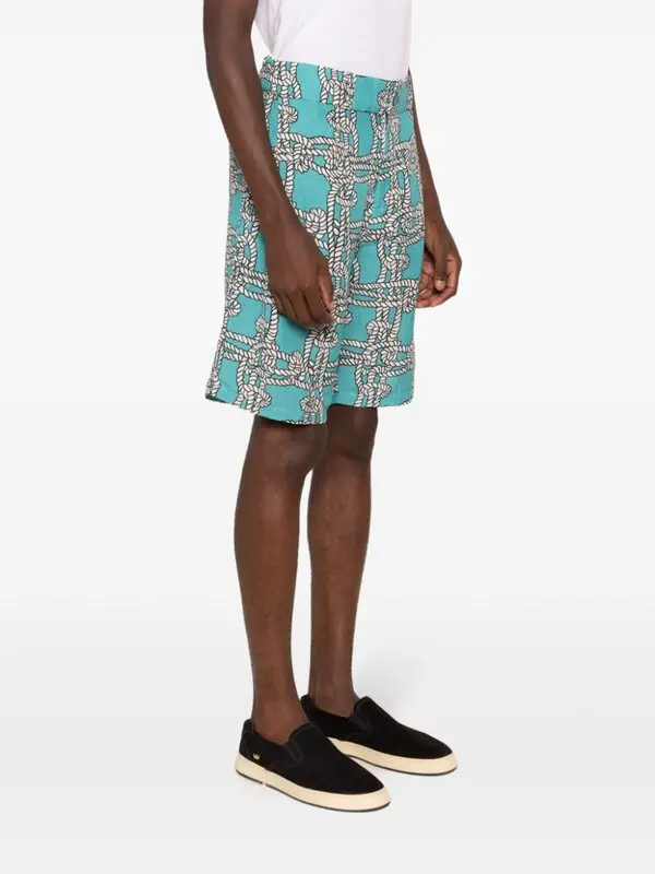 AMIR SLAMA Rope-print Linen Shorts