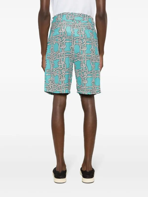 AMIR SLAMA Rope-print Linen Shorts