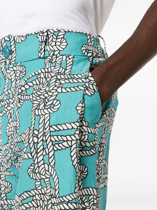 AMIR SLAMA Rope-print Linen Shorts