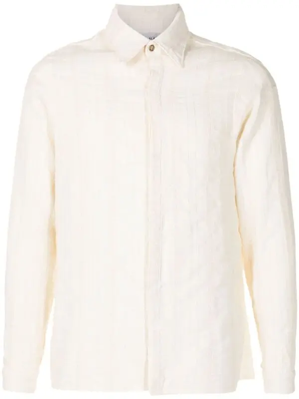 AMIR SLAMA Striped Jacquard Cotton Shirt