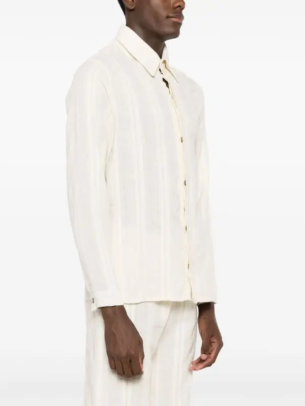 AMIR SLAMA Striped Jacquard Cotton Shirt