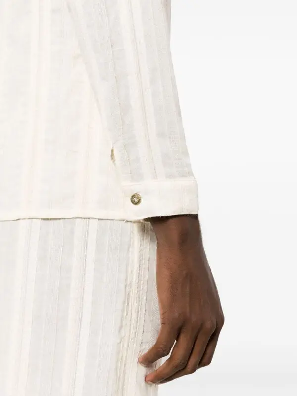 AMIR SLAMA Striped Jacquard Cotton Shirt