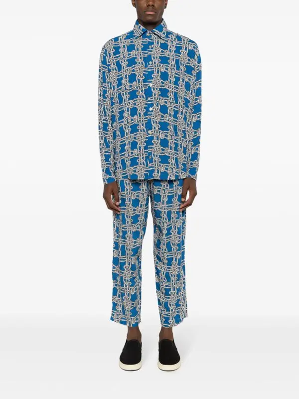 AMIR SLAMA Graphic-print Satin Shirt