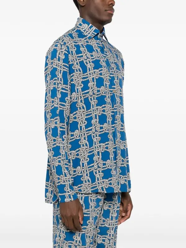 AMIR SLAMA Graphic-print Satin Shirt