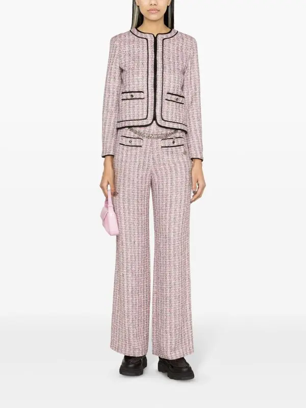 Maje Cropped Tweed Jacket - Pink