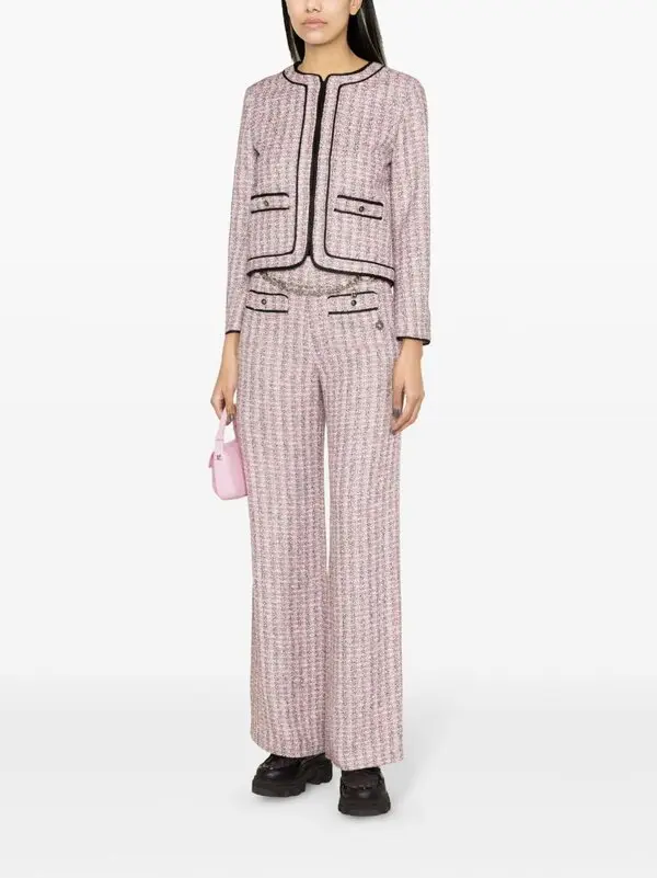 Maje Cropped Tweed Jacket - Pink