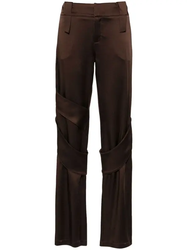 Blumarine Satin Wide-leg Cargo Trousers