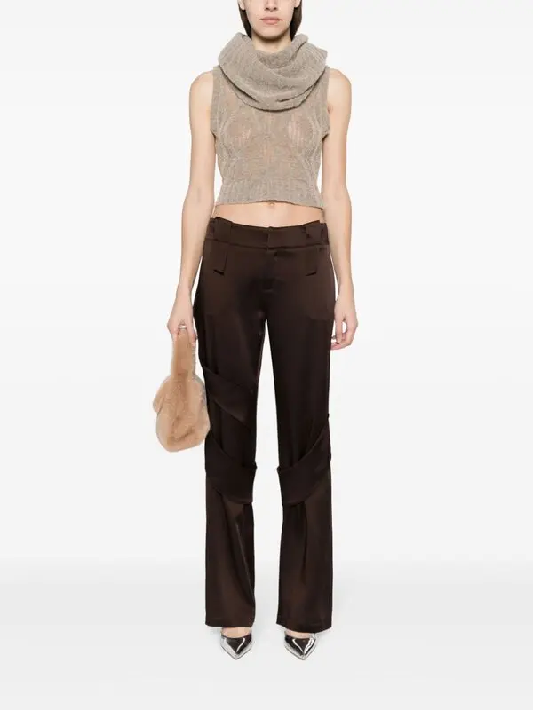 Blumarine Satin Wide-leg Cargo Trousers