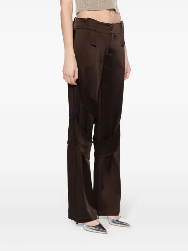 Blumarine Satin Wide-leg Cargo Trousers