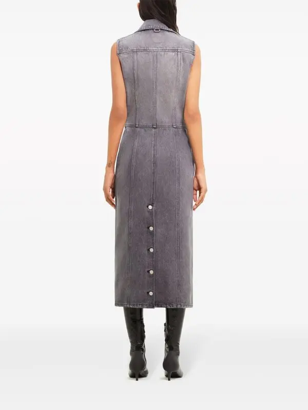 COURREGES Double-pockets Denim Midi Dress