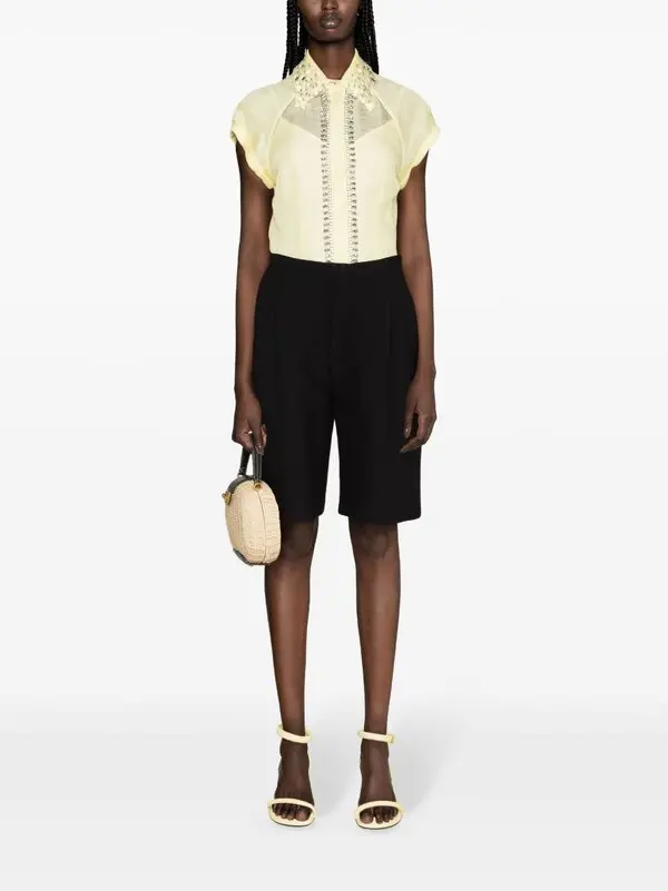 Zimmermann Matchmaker Diamante Linen-blend Blouse