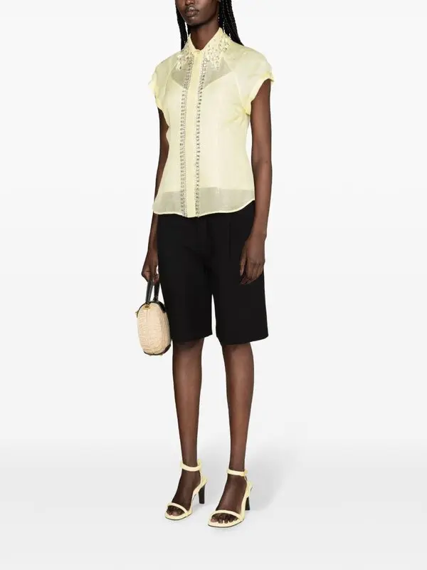 Zimmermann Matchmaker Diamante Linen-blend Blouse