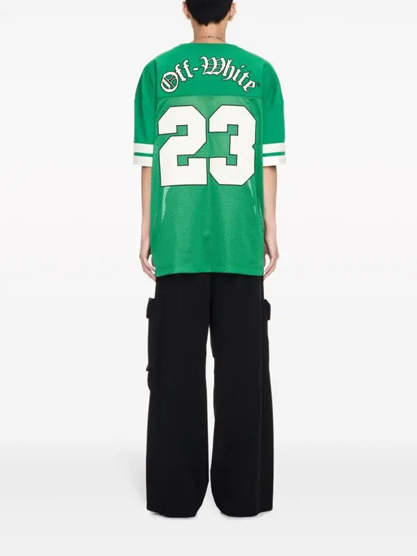 Off-White Football-print Mesh T-shirt