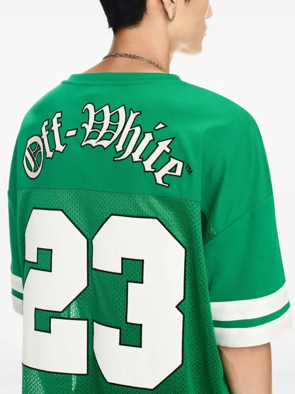 Off-White Football-print Mesh T-shirt
