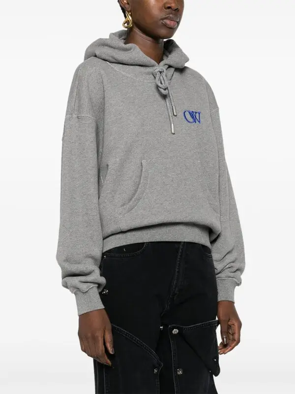 Off-White Embroidered-logo Cotton Hoodie
