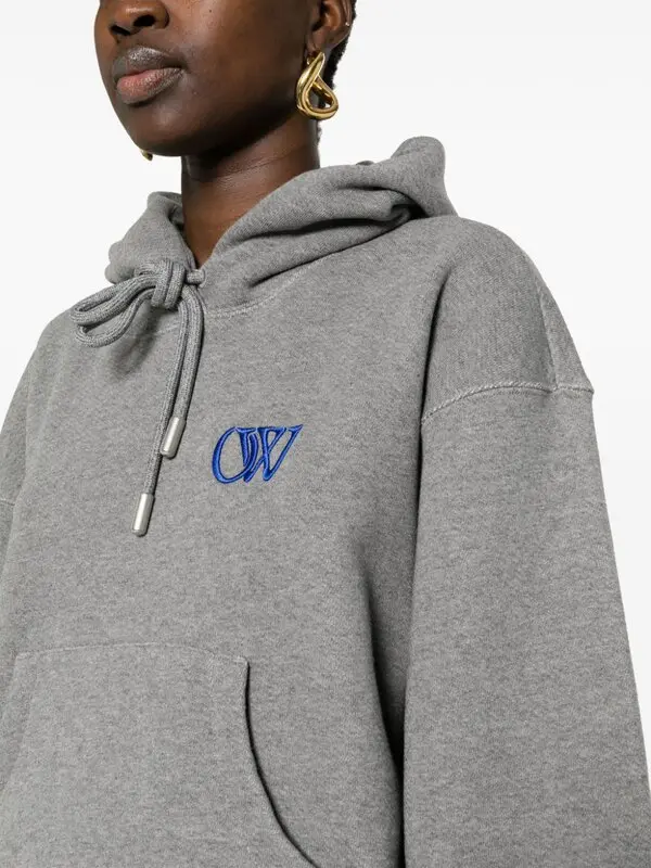 Off-White Embroidered-logo Cotton Hoodie