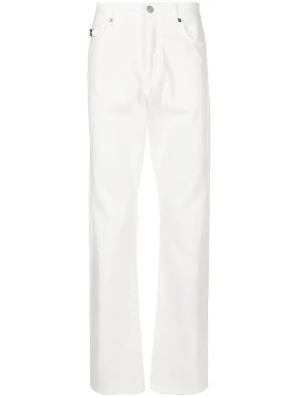 Versace Medusa Head-motif Straight-leg Jeans - White