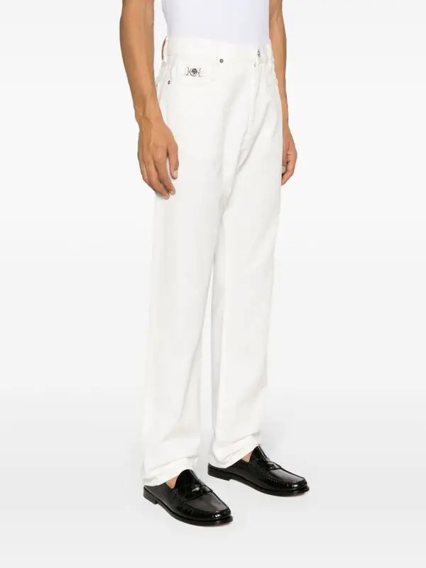 Versace Medusa Head-motif Straight-leg Jeans - White