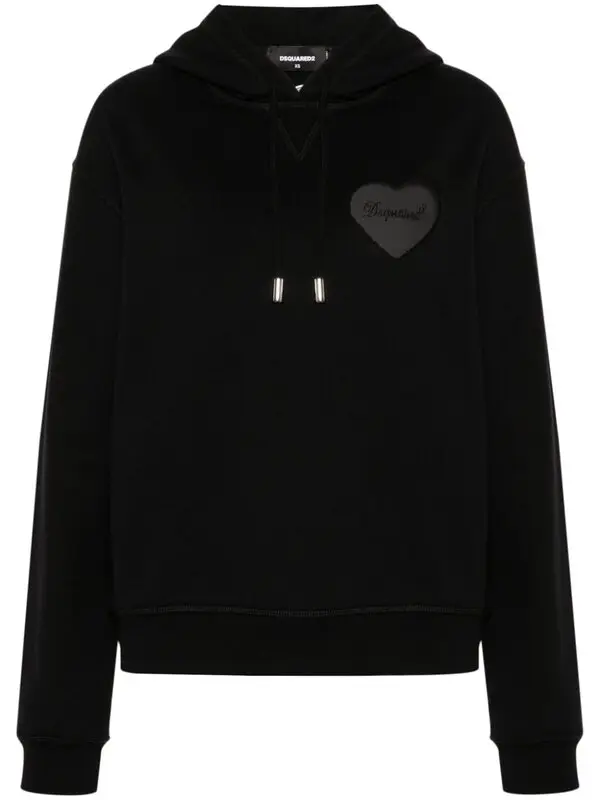 Dsquared2 Rhinestone-embellished Logo Hoodie - Black