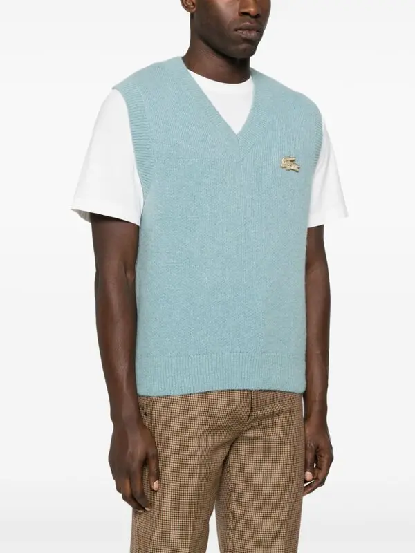 Lacoste X Le Fleur Ribbed-Knit Vest - Blue | Editorialist