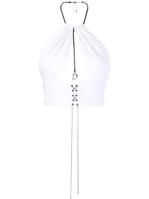 Dsquared2 Rhinestone-embellished Crop Top - White