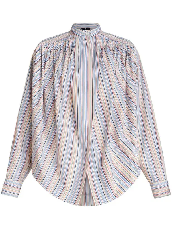 Etro Striped Gathered Blouse