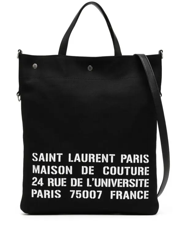 Saint Laurent Canvas North/south Tote - Black