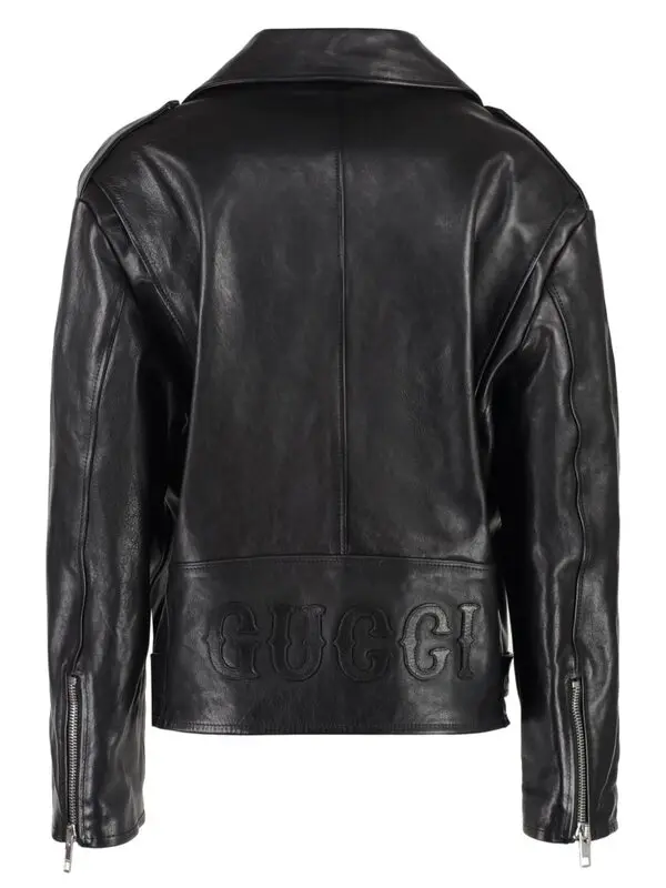 Gucci Oversize Biker Leather Jacket In Black - 22% Off | Editorialist