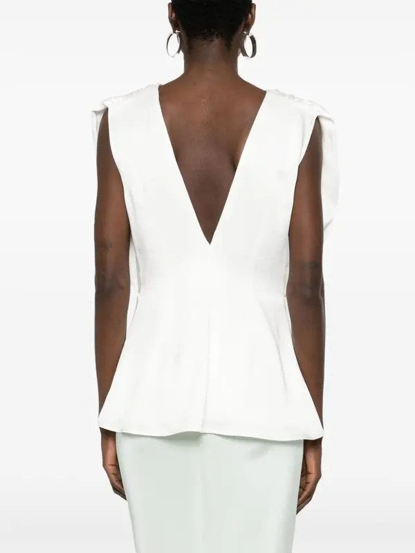 JIL SANDER Ruched Sleeveless Blouse - White